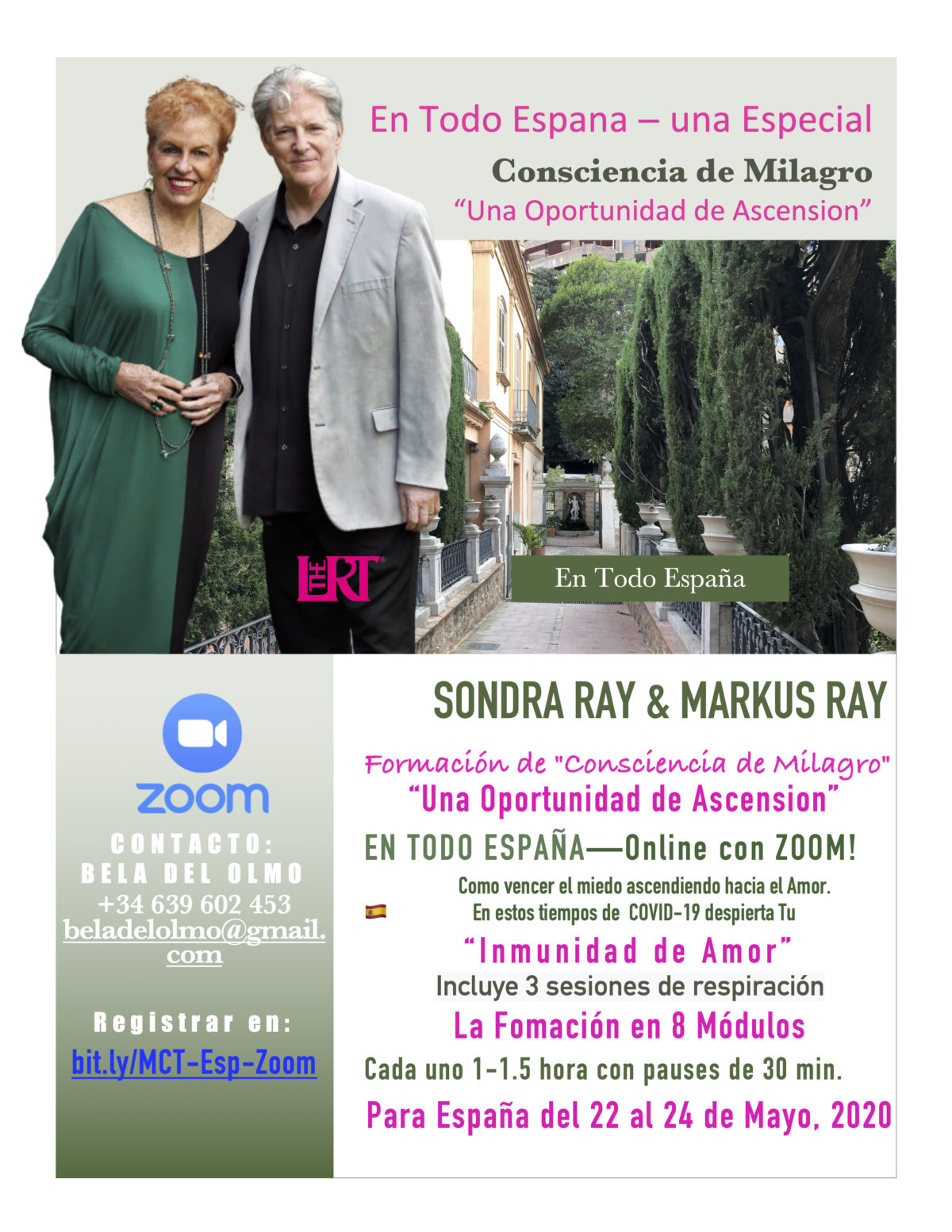 MIRACLE CONSCIOUSNESS TRAINING with SONDRA RAY all over SPAIN - Sondra ...